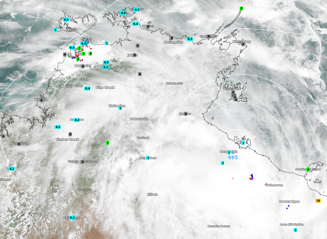 Tropical low leading wet conditions to Northern Territory