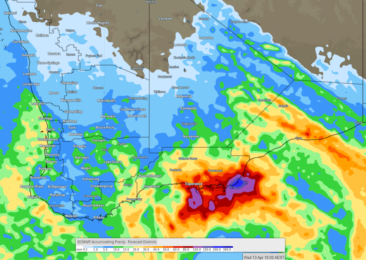 Rain and storms on the way across WA's south