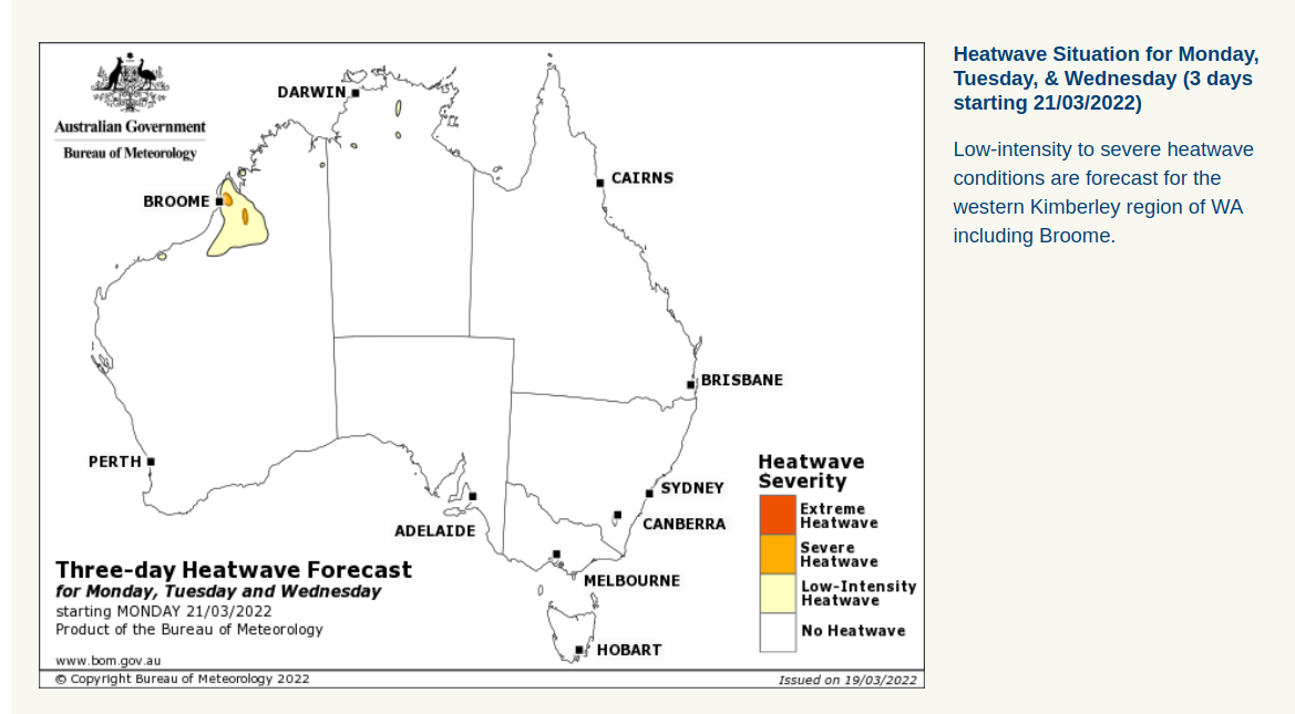 Heatwave building in the Kimberley